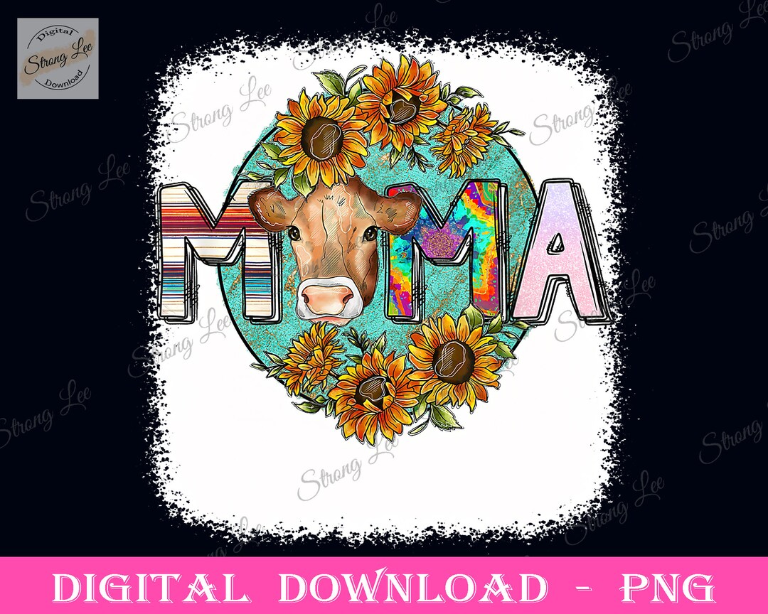 Mama Cow Print Sunflower Png, Mother's Day Cow Lovers Png, Cow Mom ...