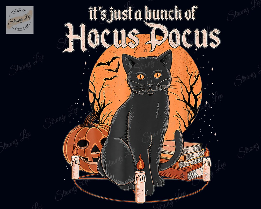 Bunch of Hocus Pocus Cat Halloween Png, Black Cat and Pumpkin Halloween ...