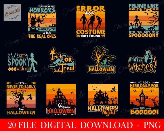 Retro Halloween Png Bundle Ghost Spooky Season Groovy - Etsy