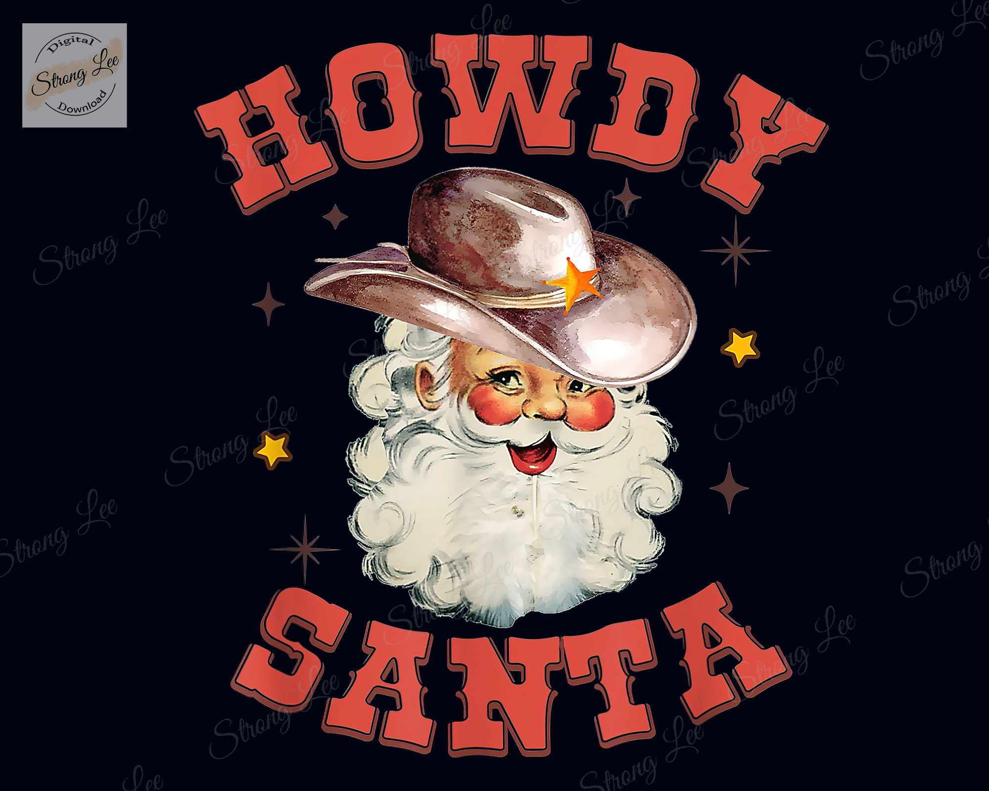 Howdy Santa Png, Christmas Cowboy Png, Western Country Digital File ...