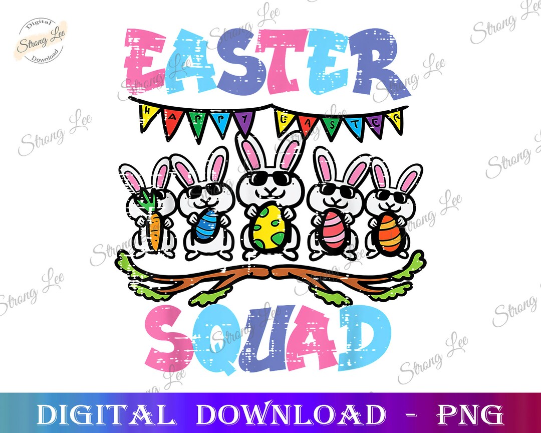 Easter Squad PNG, Easter Sublimation PNG Design, Hand Drawn Digital ...