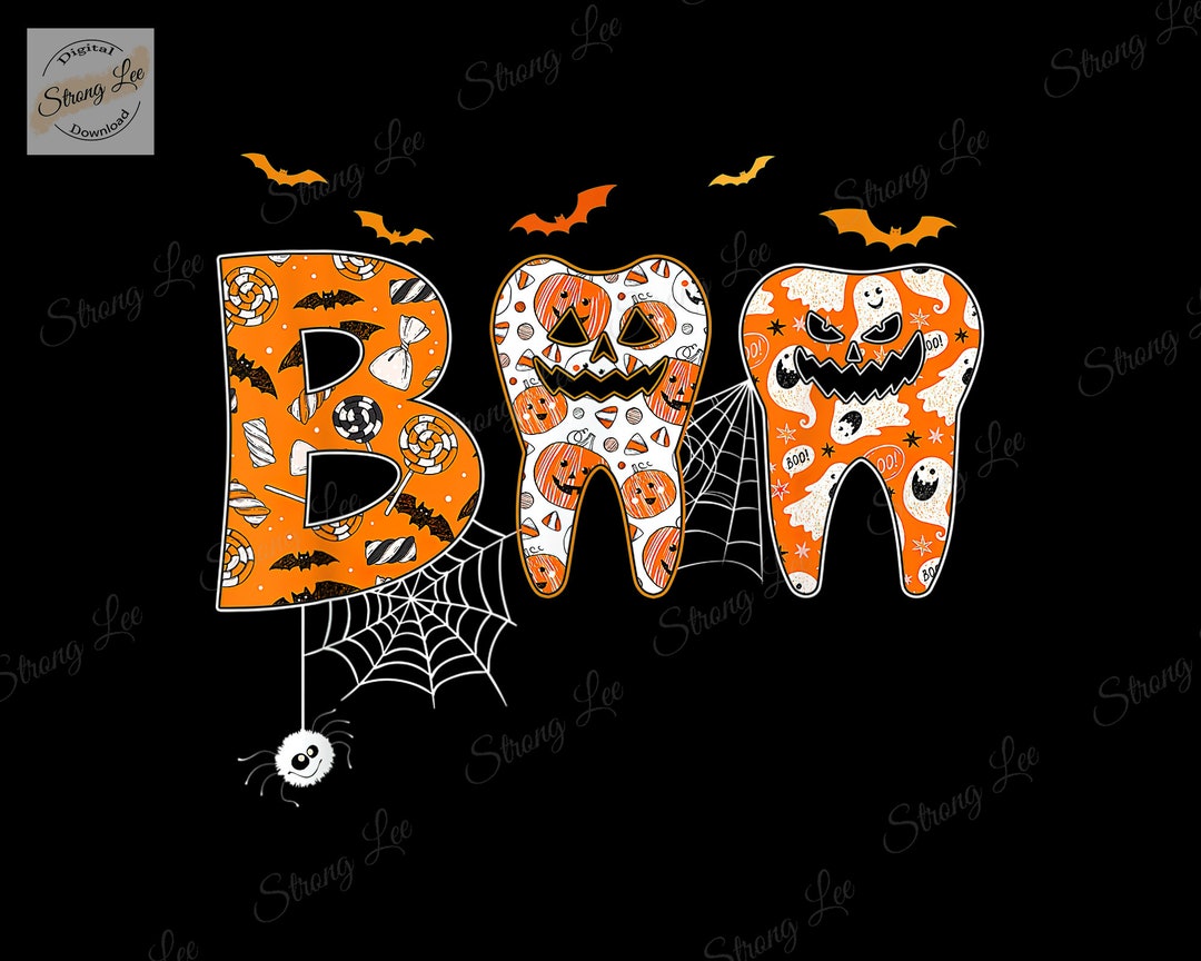 Boo Teeth Pumpkin Digital Download, Dentist PNG, Dental Hygienist Print ...