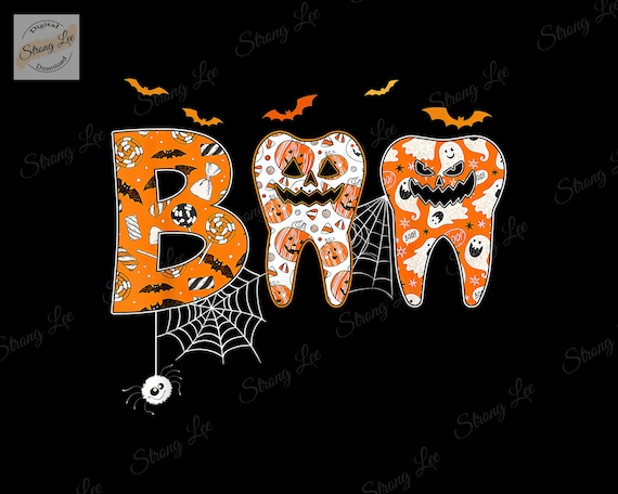 Boo Teeth Pumpkin Digital Download Dentist PNG Dental - Etsy