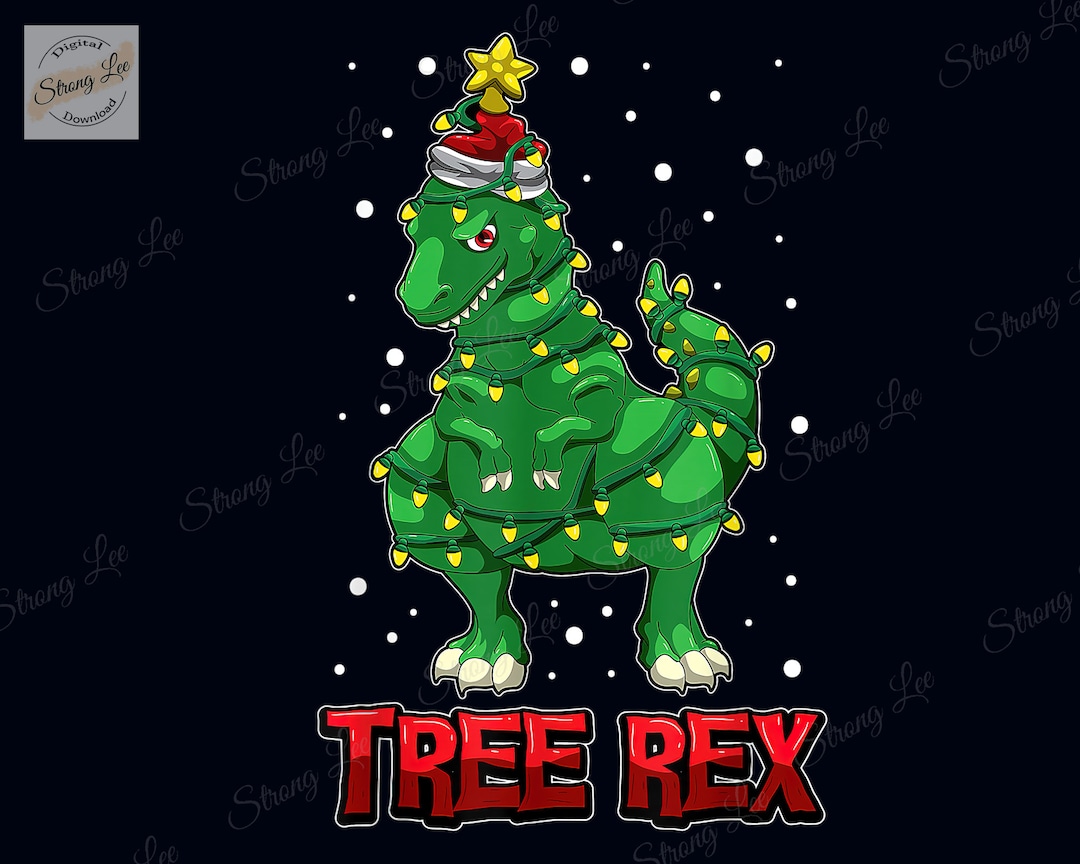 Tree Rex Png, T-rex as A Christmas Tree Png, Dinosaur Decoration ...