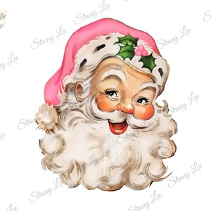 Vintage Pink Santa Claus Christmas Png, Pink Santa Claus Digital File ...