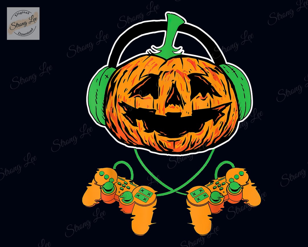 Jack O Lantern Gamer Pumpkin Halloween Png, Boys Halloween Shirt ...