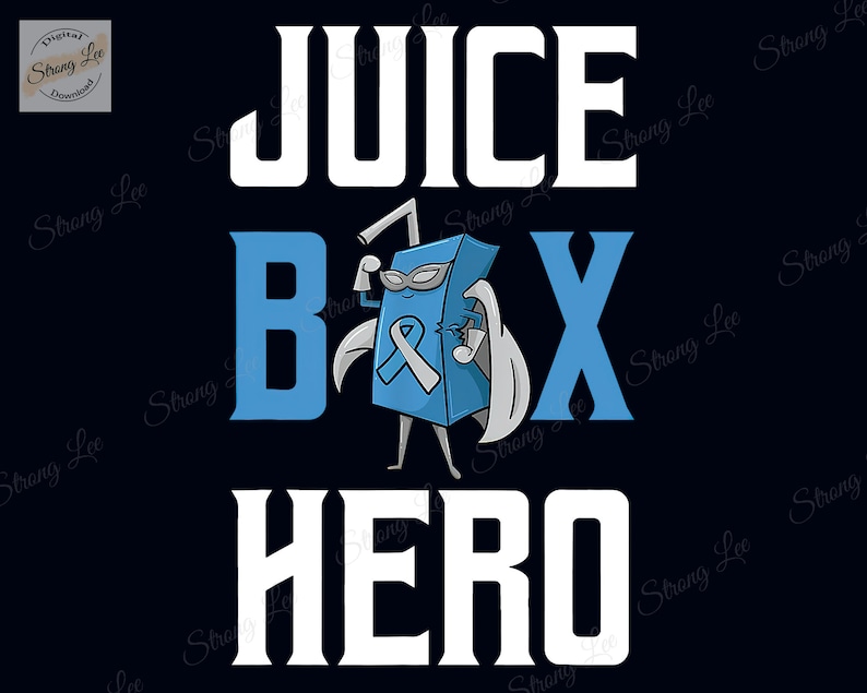 Juice Box Hero Diabetes Blue Ribbon Png, Diabetes Awareness Sublimation ...