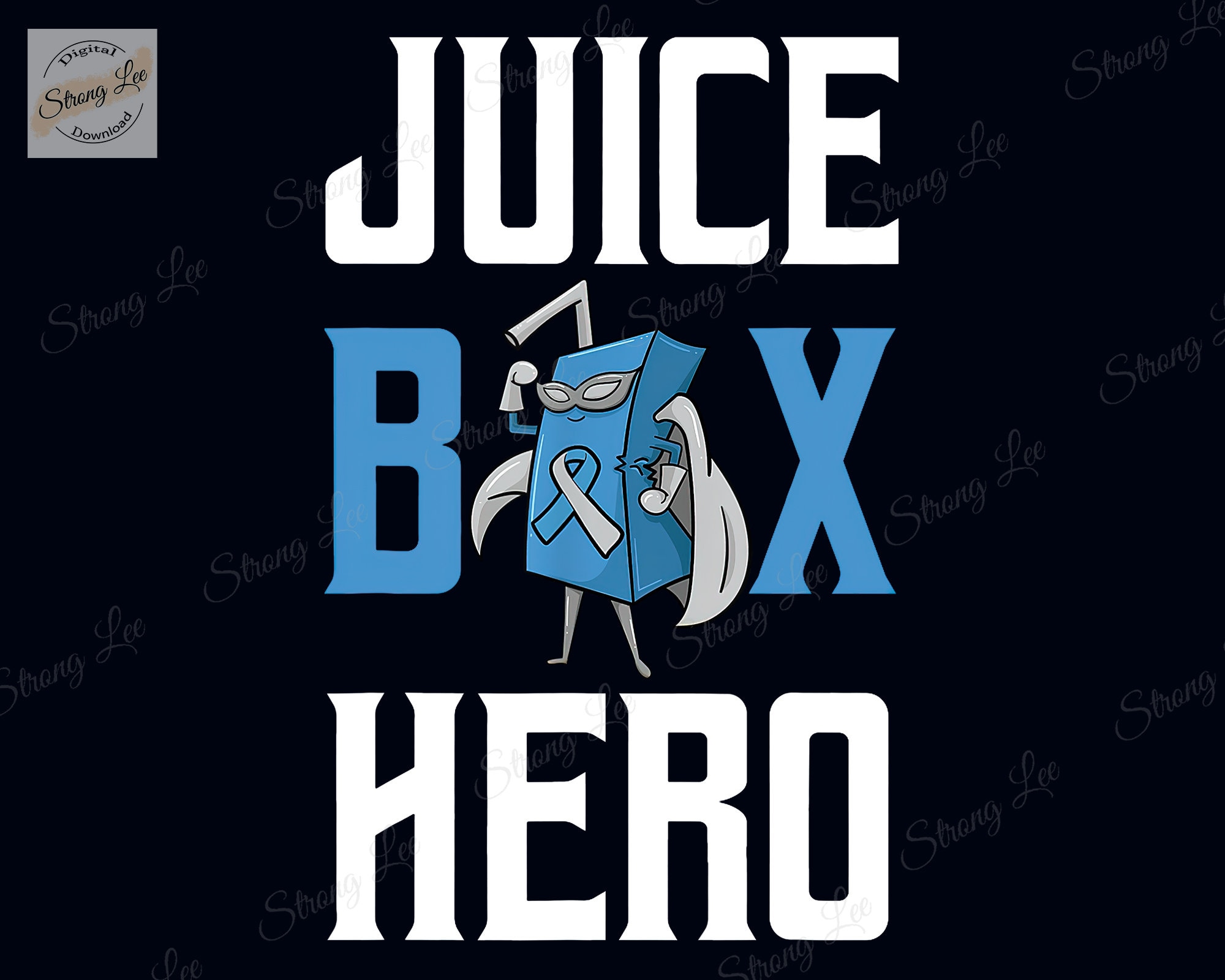 Juice Box Hero Diabetes Blue Ribbon Png, Diabetes Awareness Sublimation ...