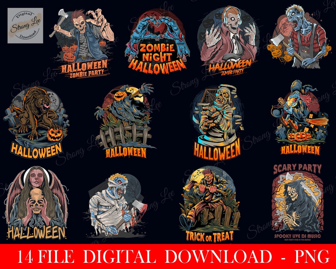Zombie Halloween Bundle Png , Halloween Zombie Png, Trendy Halloween ...