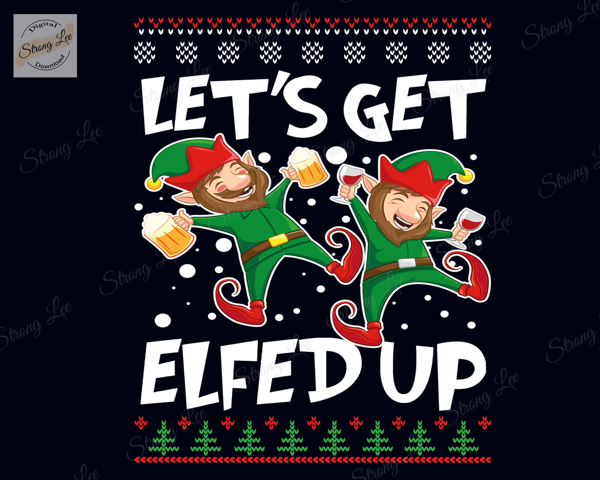 Let's Get Elfed up Png Funny Christmas Elves Beer and - Etsy