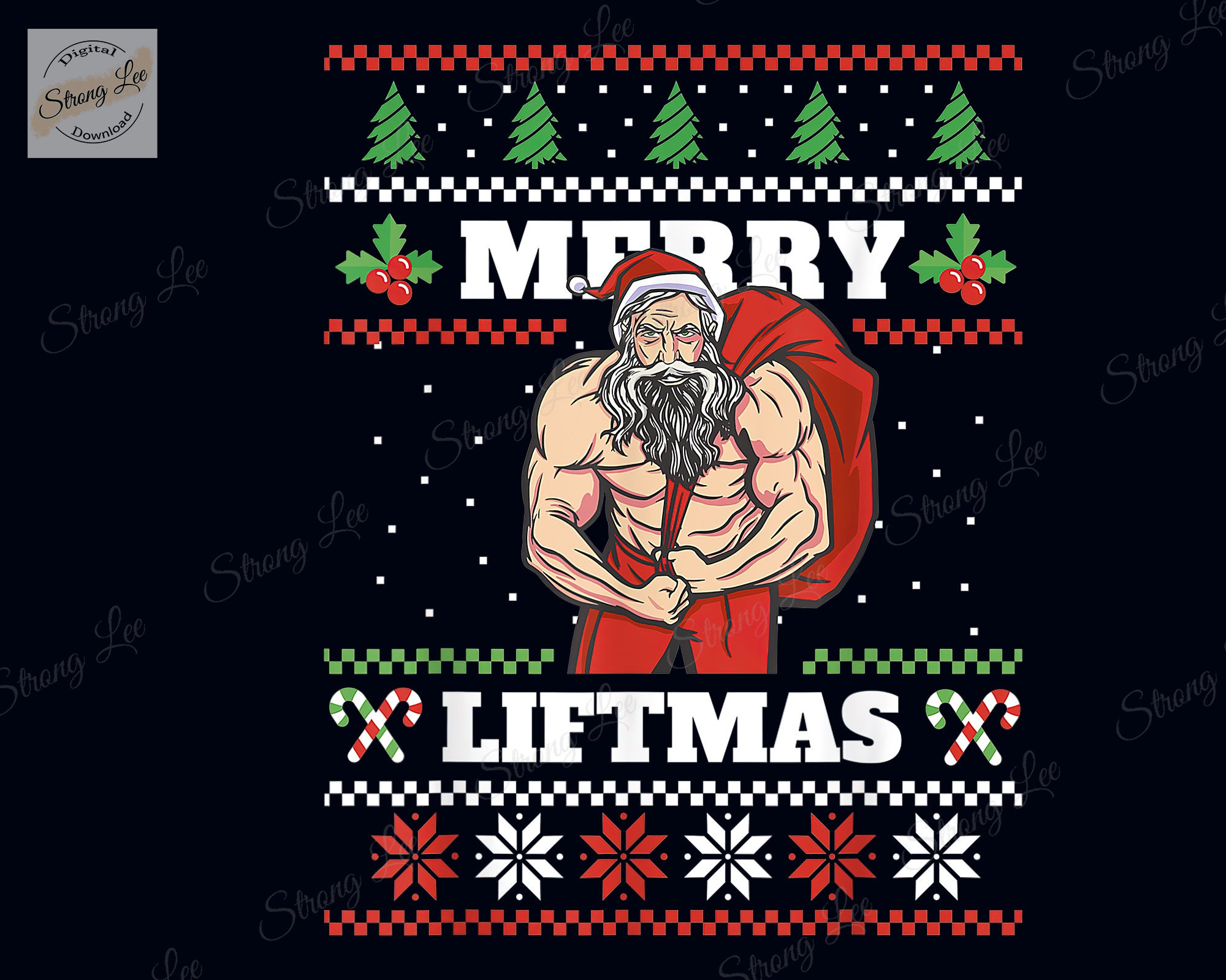 Merry Liftmas Png, Ugly Christmas Png, Muscular Santa Claus Png ...