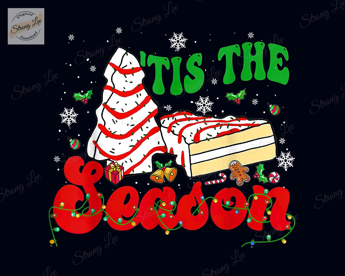 Little Tis' the Season Png, Christmas Tree Cakes Debbie Png, Groovy ...