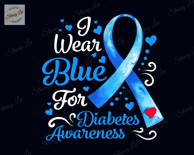 In November We Wear Blue Ribbon Diabetes Awareness Month Png, Diabetes ...
