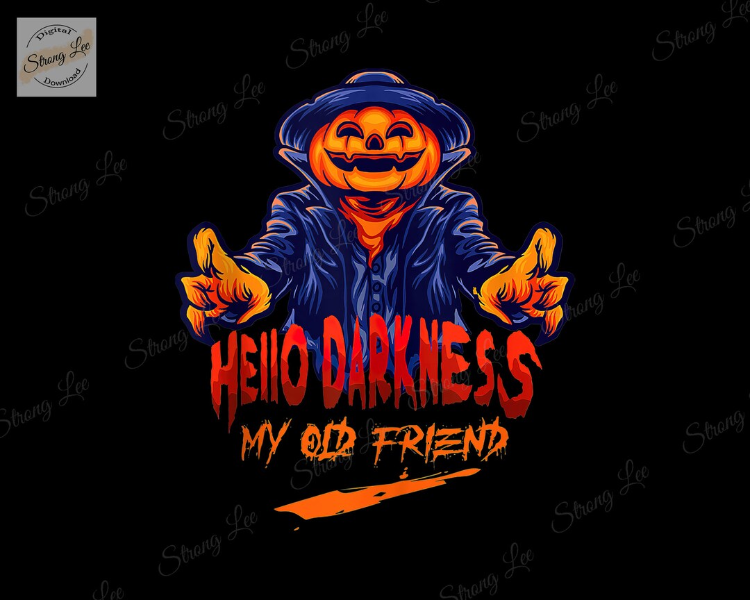 Hello Dark Pumpkin Halloween Digital Download, Dark Pumpkin PNG, Dark ...