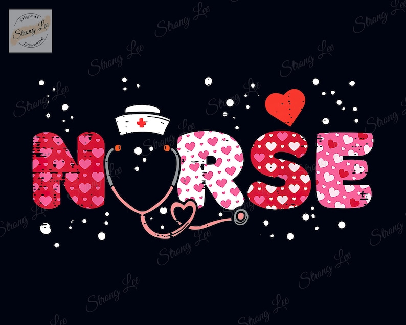 Nurse Valentine's Day Png Er ICU NICU RN Nurses - Etsy