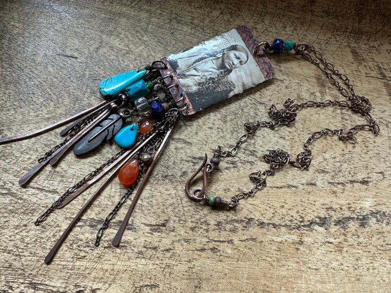 Primitive Native American Indigenous Necklace Enamel Necklace ...