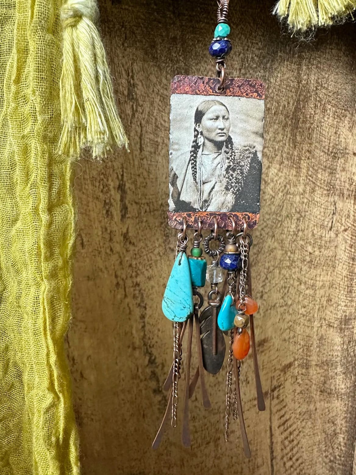 Primitive Native American Indigenous Necklace Enamel Necklace ...