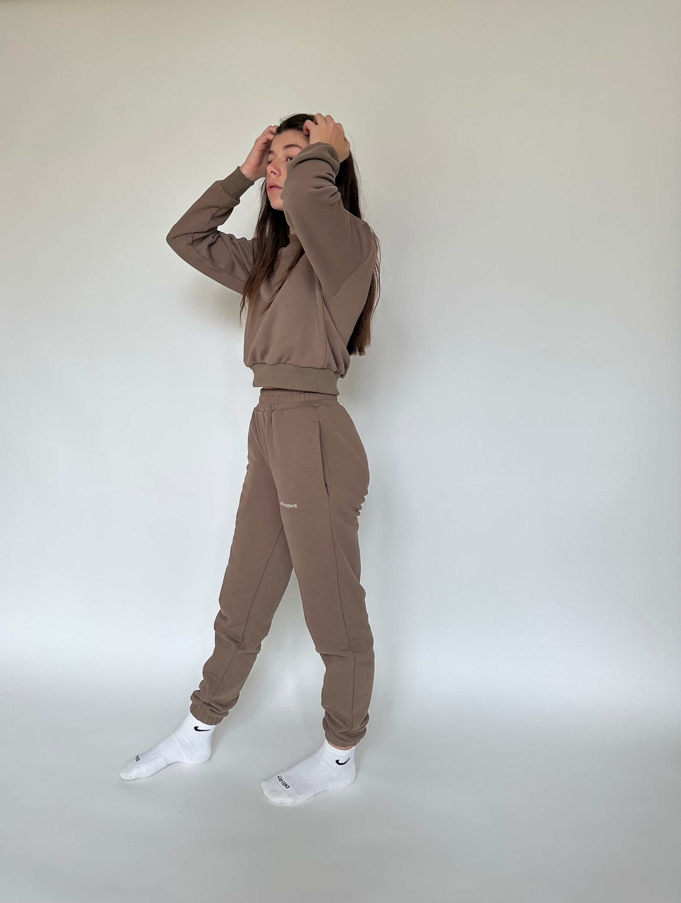 GIFT IDEA - 2 PIECE Sweatset, Dark Mocha Loungewear Set, Petite Women's ...