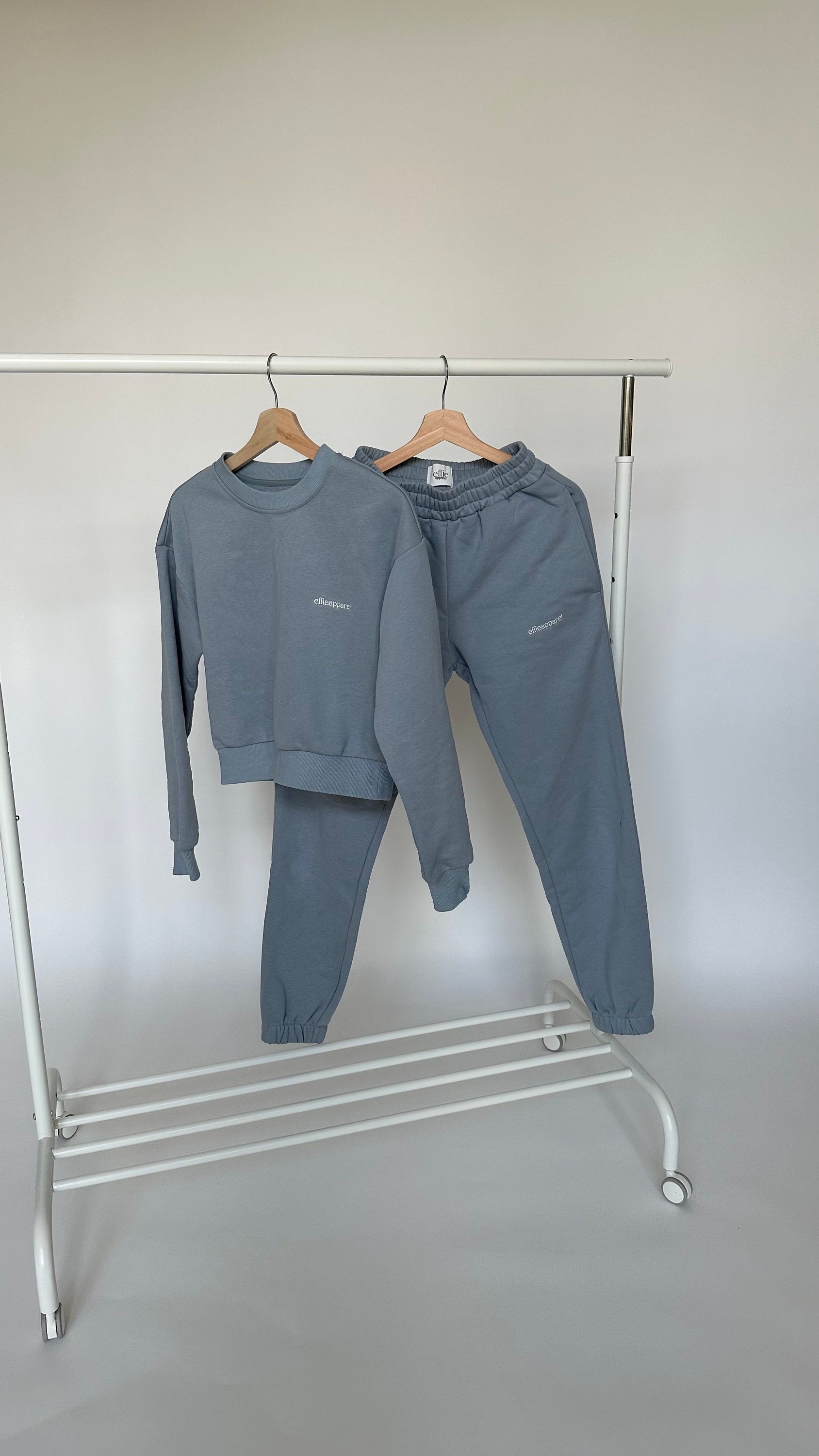 GIFT IDEA -2 PIECE Sweatset, Muted Baby Blue Loungewear Set, Petite ...