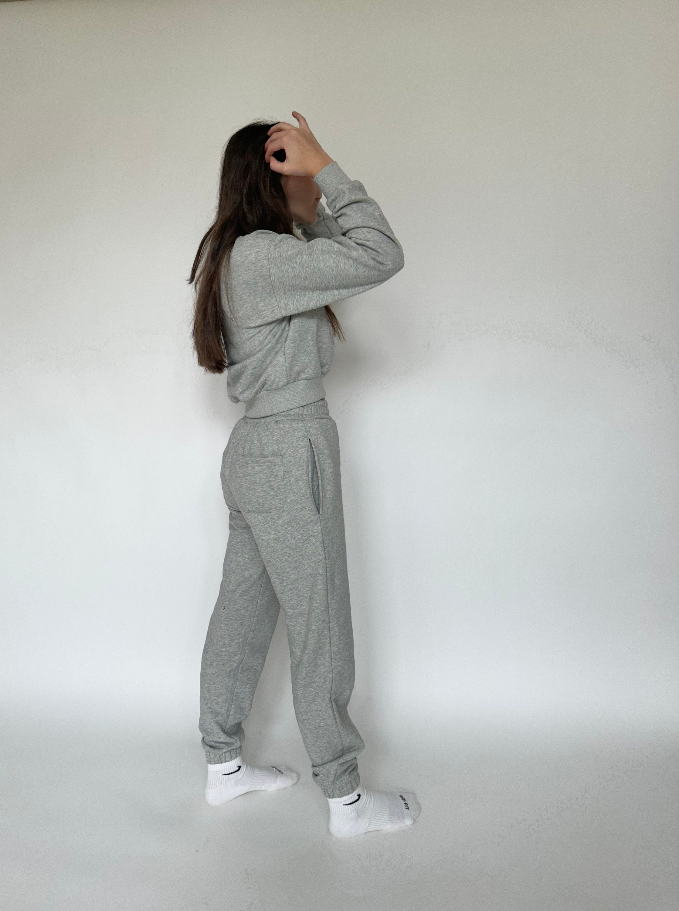 GIFT IDEA 2 PIECE Sweat Set, Classic Grey Loungewear Set, Petite Women ...