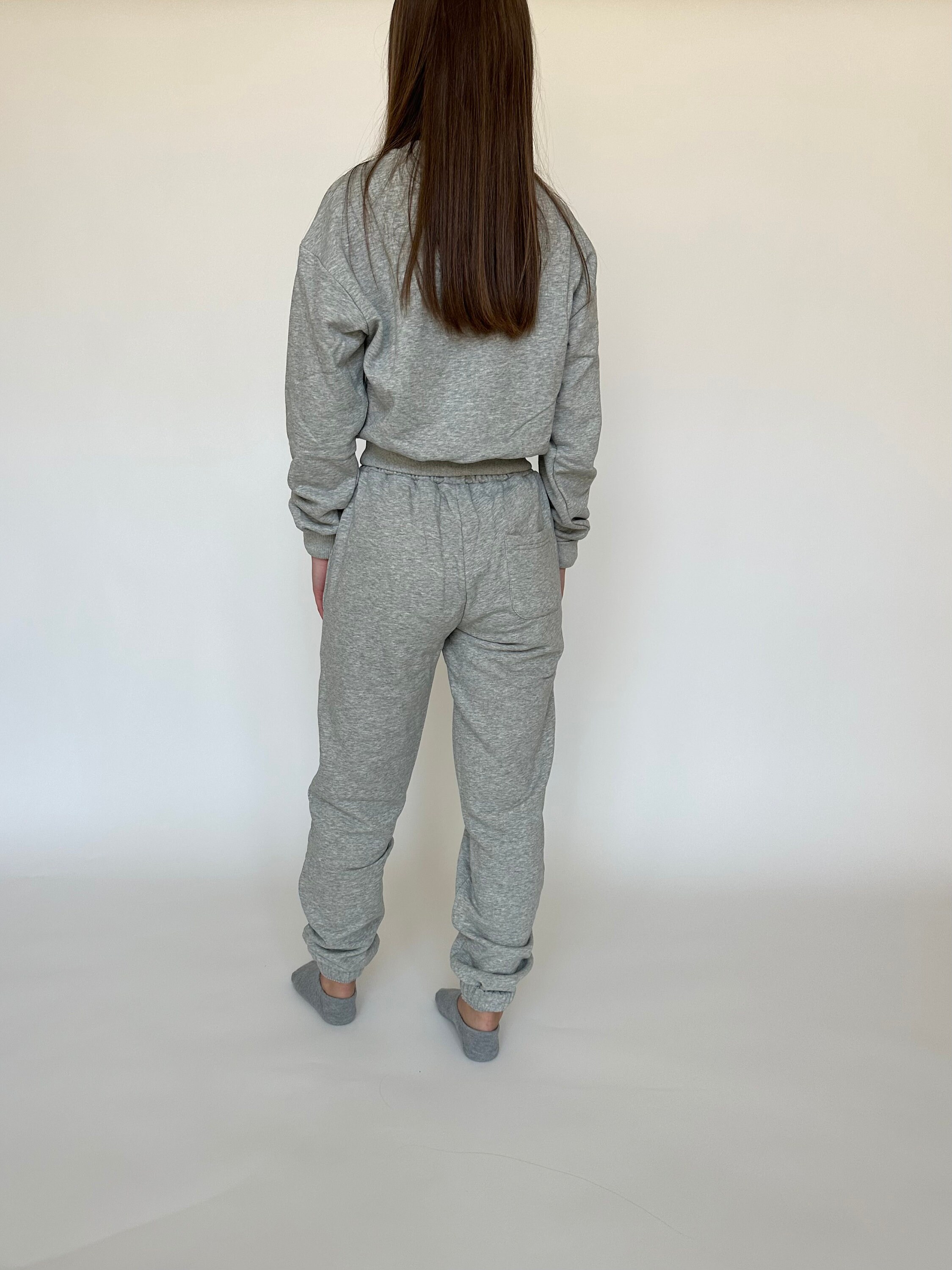 GIFT IDEA 2 PIECE Sweat Set, Classic Grey Loungewear Set, Petite Women ...