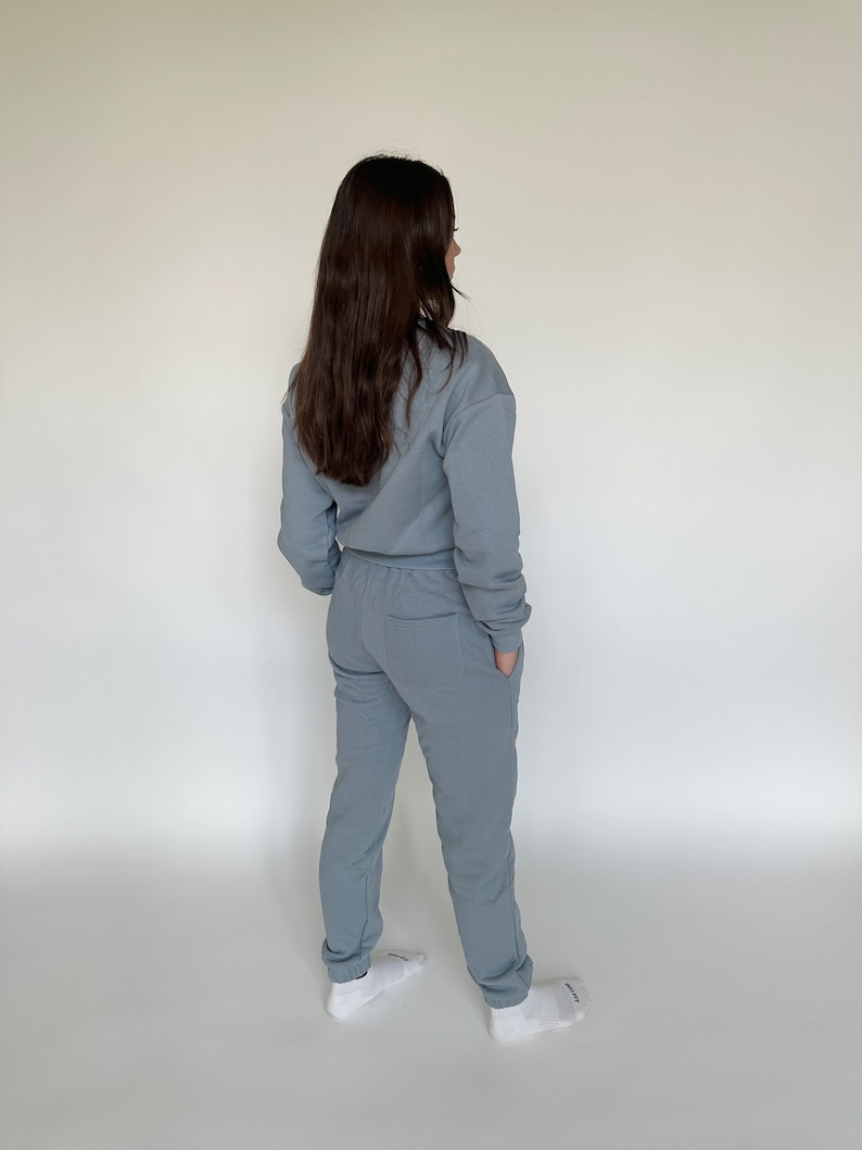 GIFT IDEA -2 PIECE Sweatset, Muted Baby Blue Loungewear Set, Petite ...