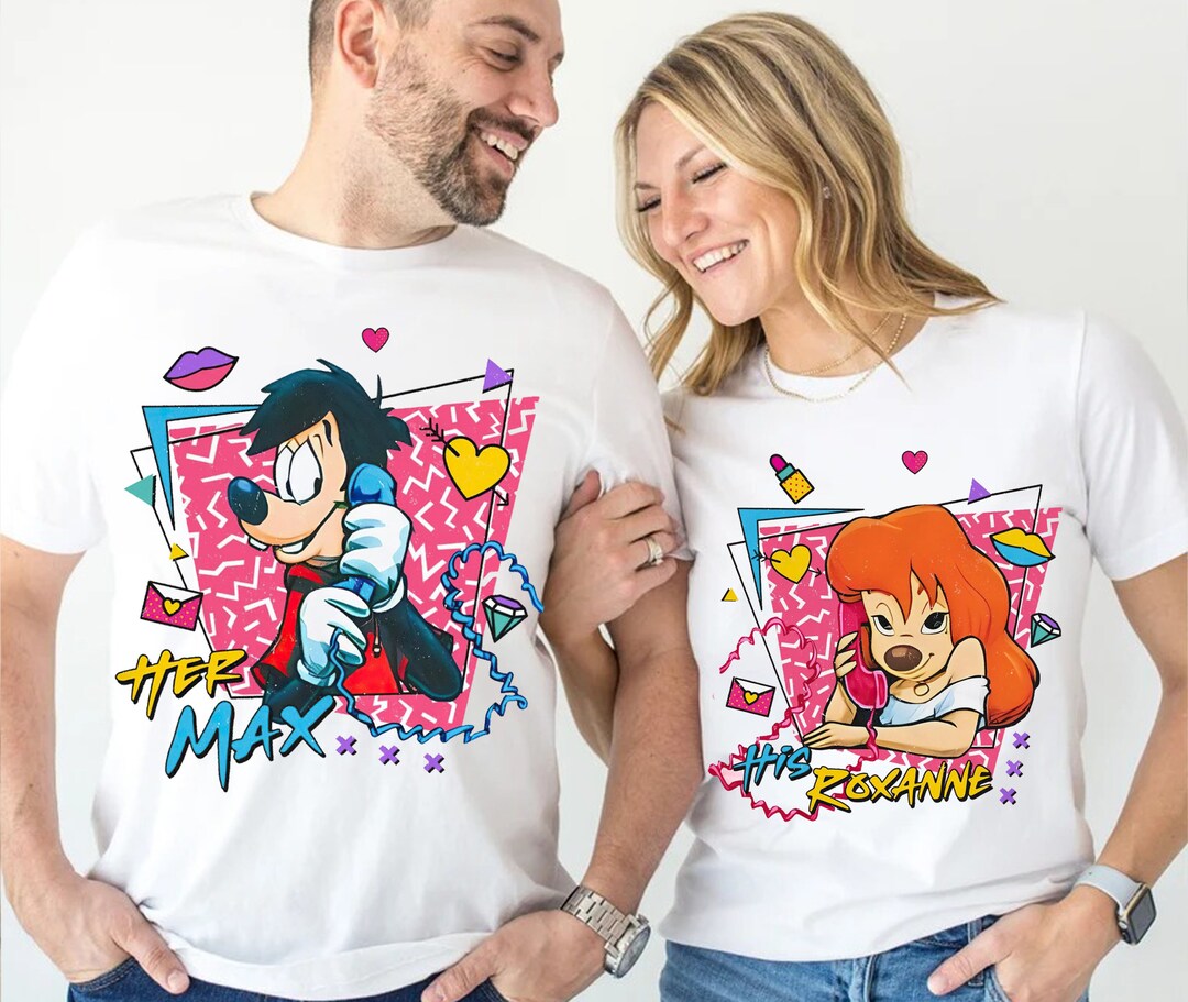 Retro 90s A Goofy Movie His Roxanne and Her Max Goofy T-shirt, Disney ...