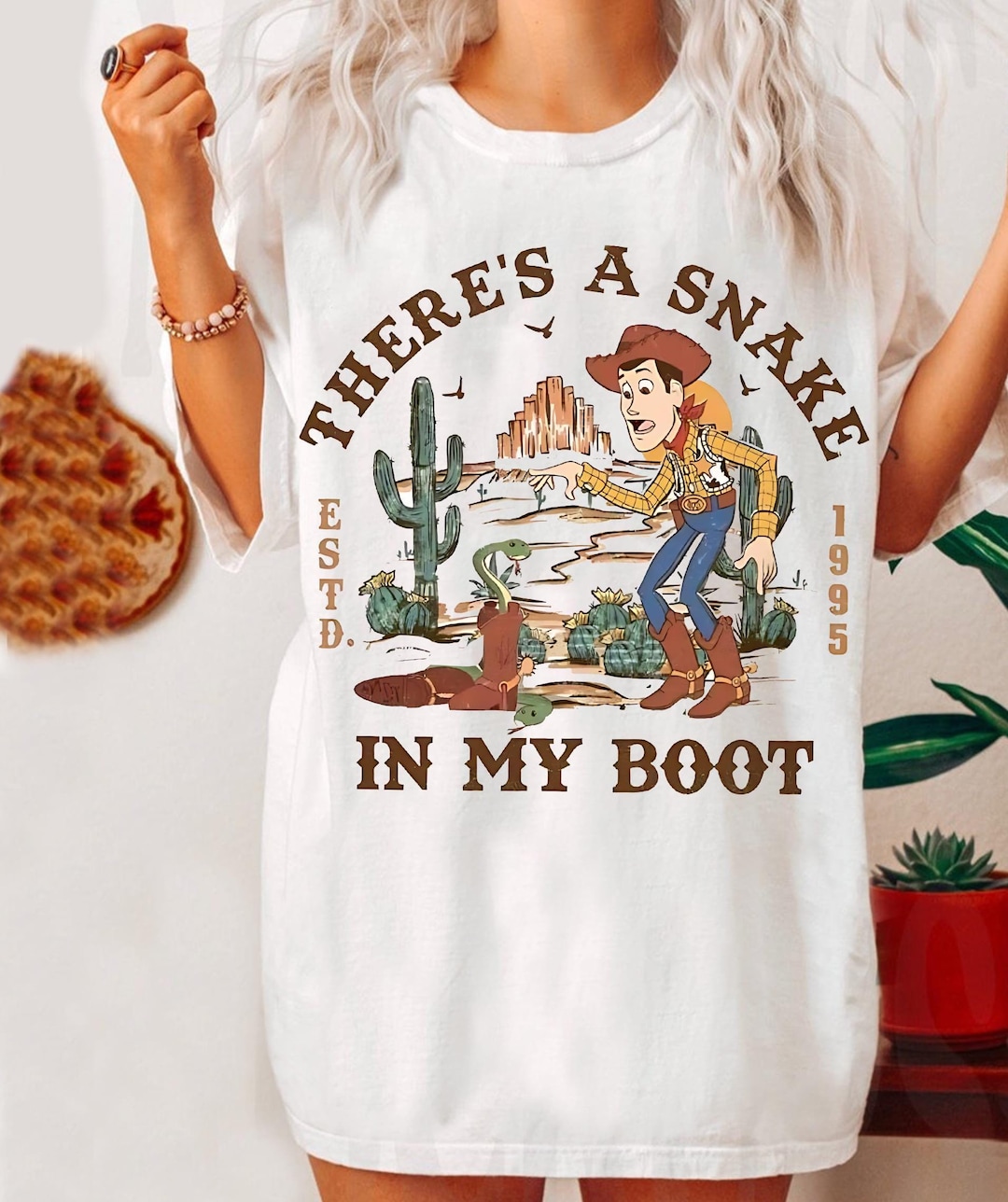 There's A Snake in My Boot Woody Cowboy Disney Pixar Toy Story Shirt ...