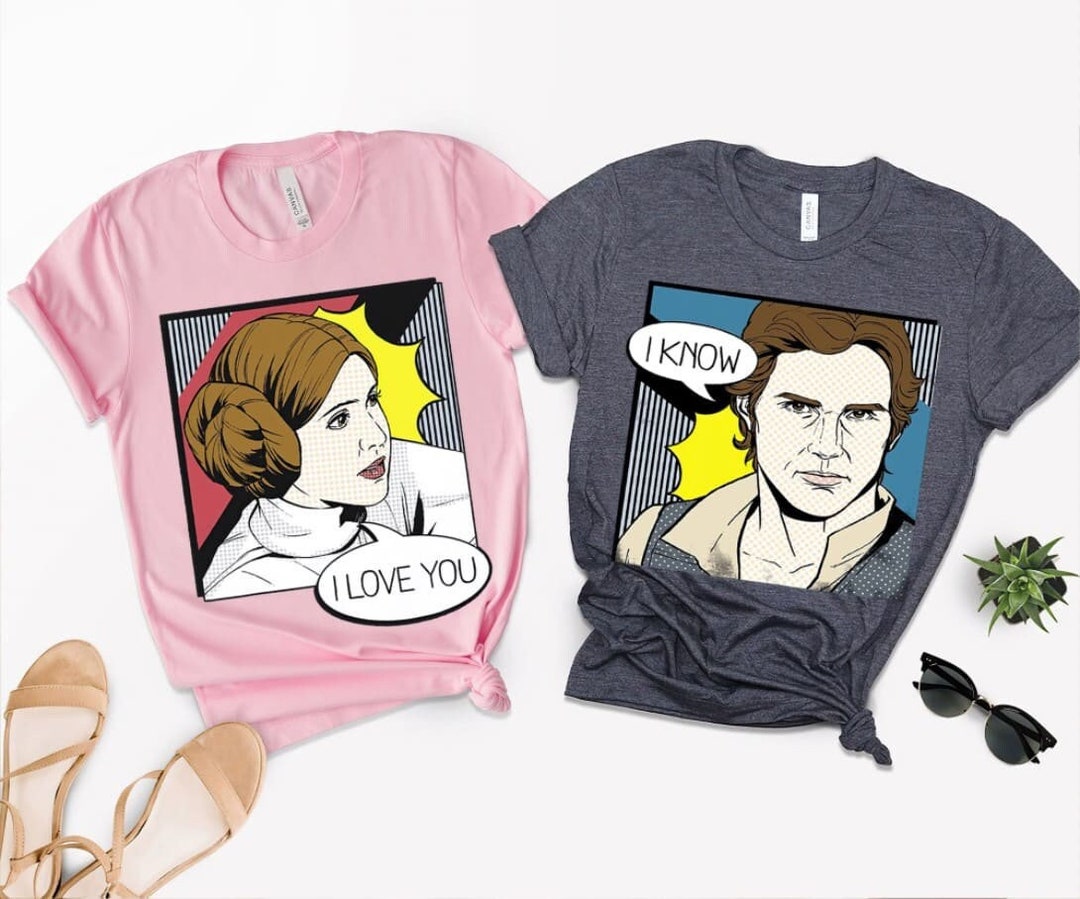 Star Wars I Love You I Know Princess Leia Han Solo Couples Shirts ...