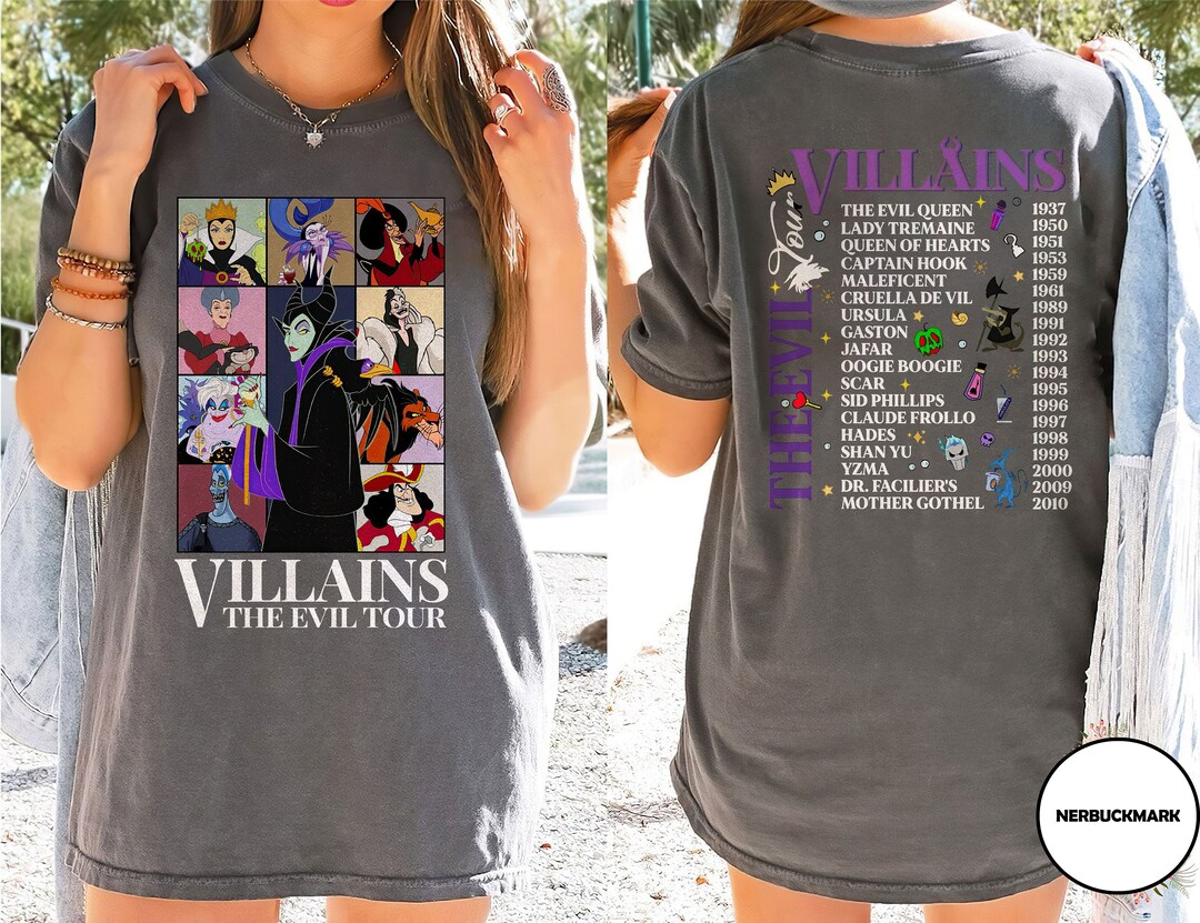 Disney Villains Evil Tour Shirt, Villains the Evil Tour Shirt, Disney Character Villains ...