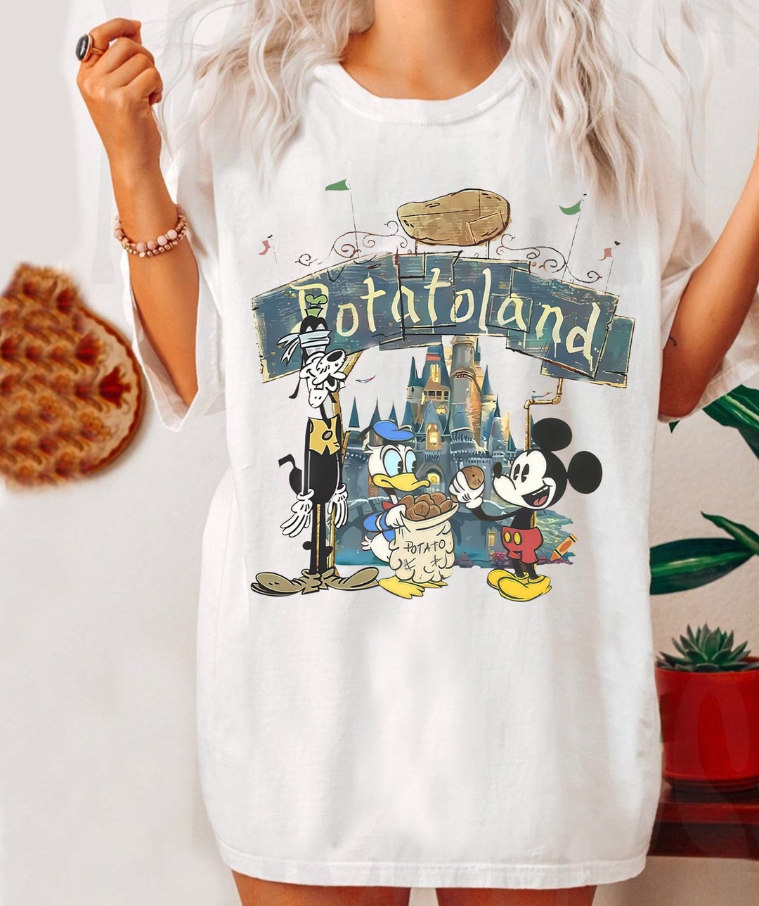Mickey and Friends Disney Potatoland Shirt, Mickey Mouse Donald Goofy ...