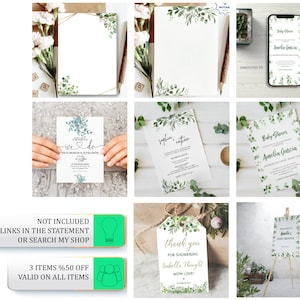 Eucalyptus Greenery Gold Border Microsoft Word Template, Elegant ...