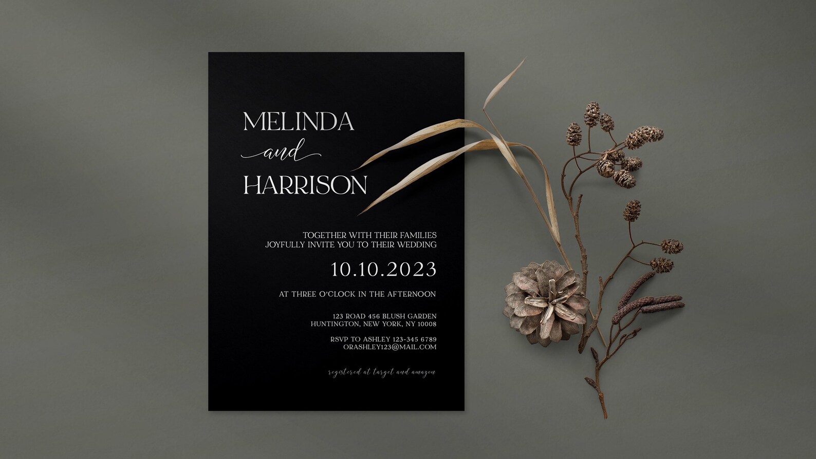 Black Wedding Invitation Template Black and White Wedding - Etsy