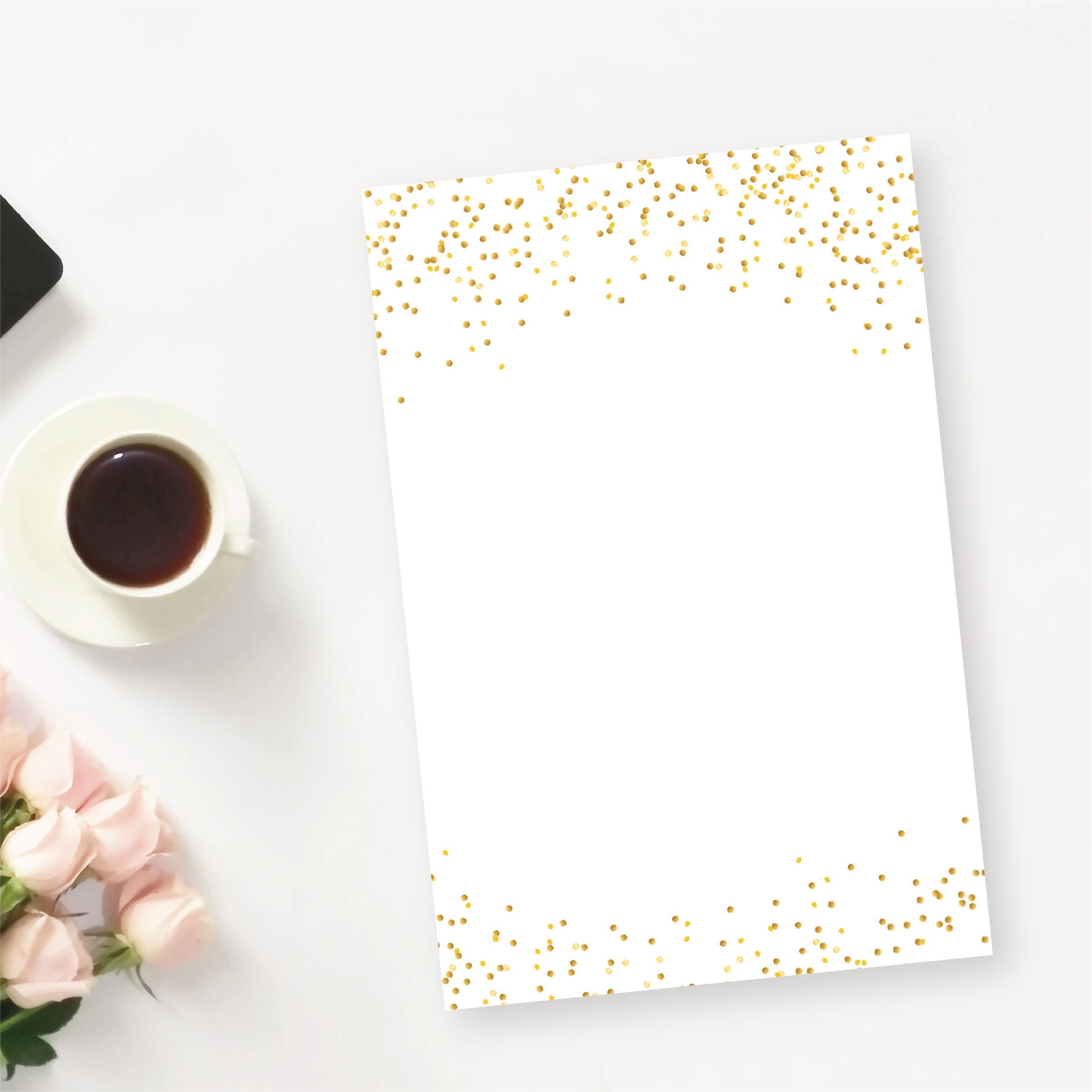 Gold Confetti Template, Microsoft Office Word Editable , Celebration ...