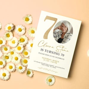 Gold Number 70th Birthday Invitation Template, 70th Birthday Invitation ...