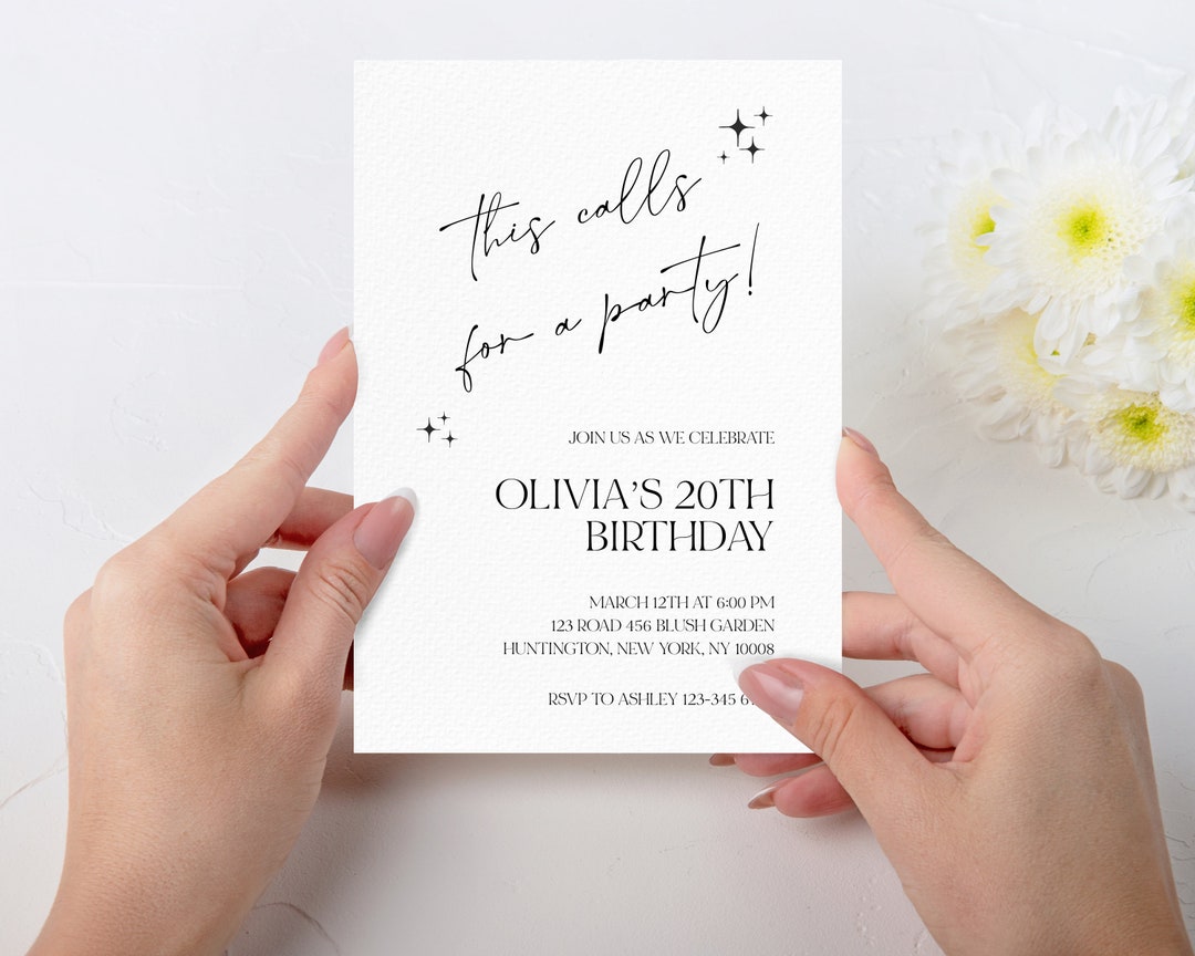 This Calls for a Party Editable Invitation Template, Let's Celebrate ...