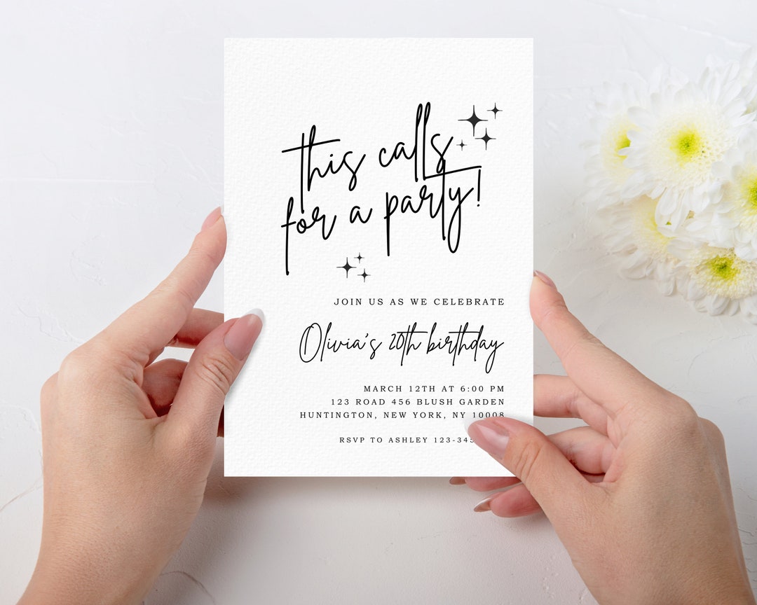 This Calls for a Party Editable Invitation Template, Let's Celebrate ...