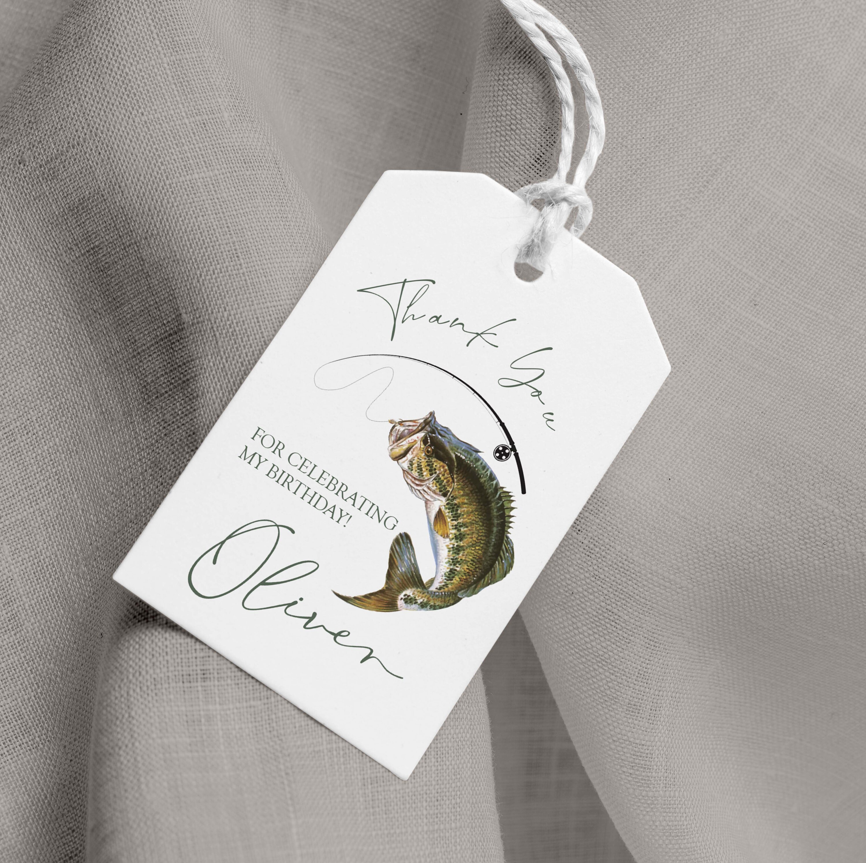 Editable Fishing Favor Tag Template, Fishing Birthday, Fish Gift Tag ...