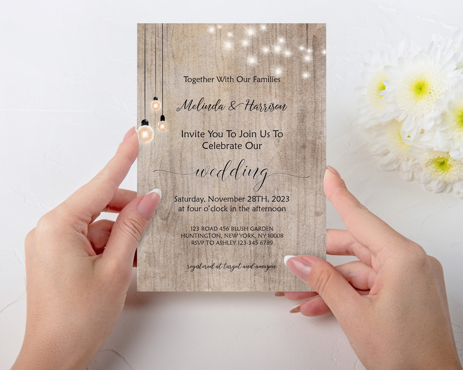 Rustic Wedding Invitation Template Rustic Wood and Mason - Etsy