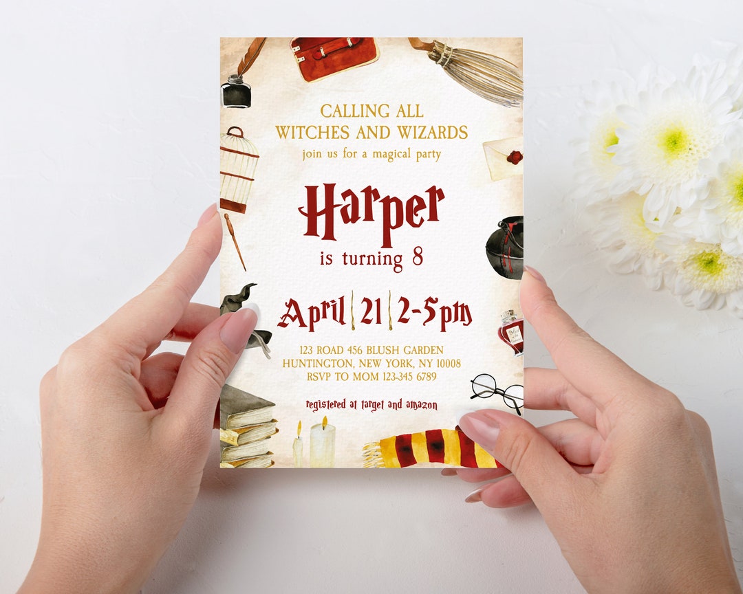 Wizard Birthday Party Invitation Editable Template, Wizard Birthday ...
