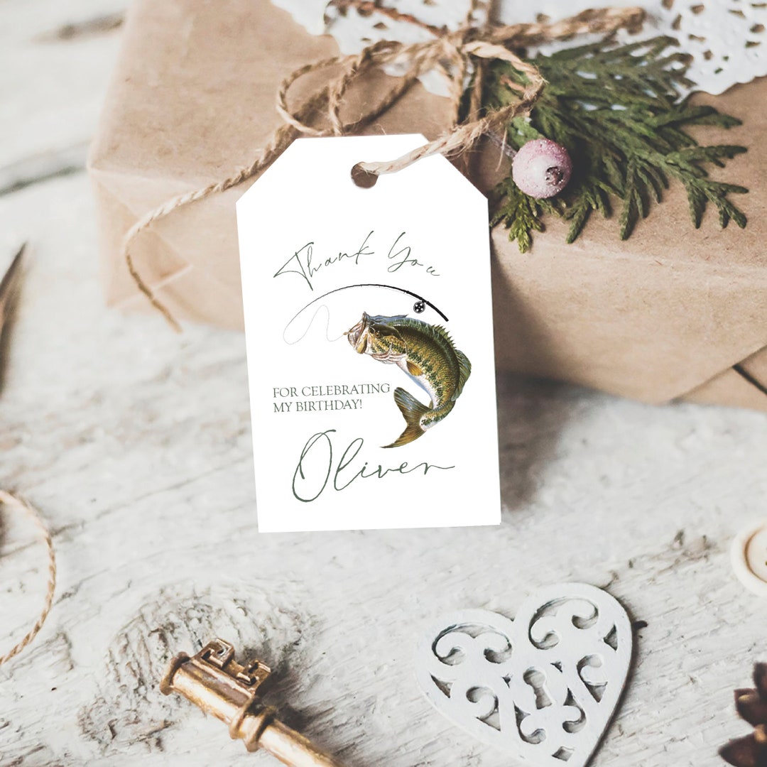 Editable Fishing Favor Tag Template, Fishing Birthday, Fish Gift Tag ...