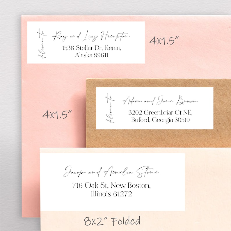 One-sided Address Label Template, Printable 8x2 and 4x1.5 Labels for ...