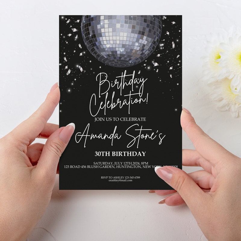 Disco Ball Invitation - Etsy