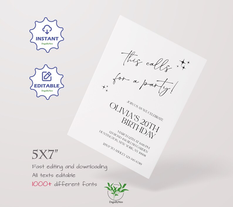 This Calls for a Party Editable Invitation Template, Let's Celebrate ...
