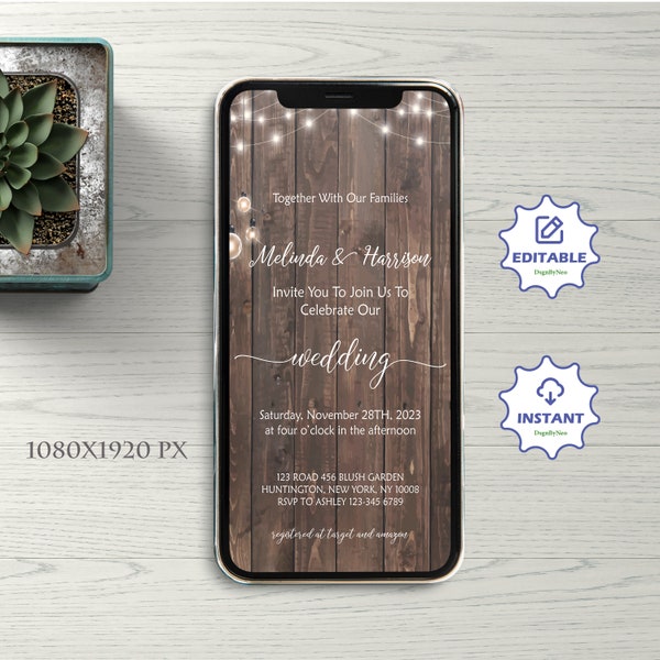 Rustic Wedding Invitation - Etsy