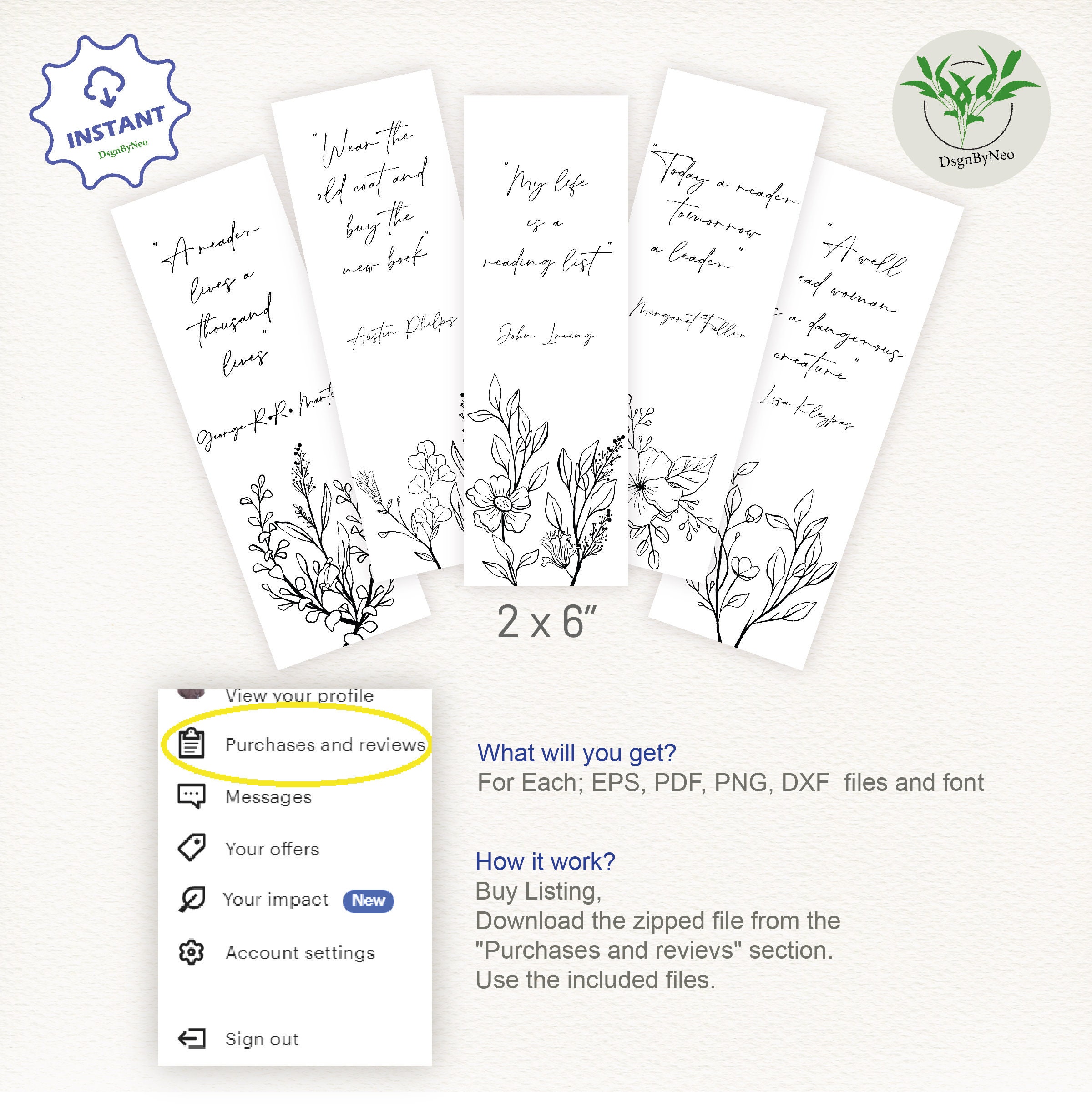 Floral Bookmark Svg Set Wooden Bookmark Template Engraved Bookmark ...