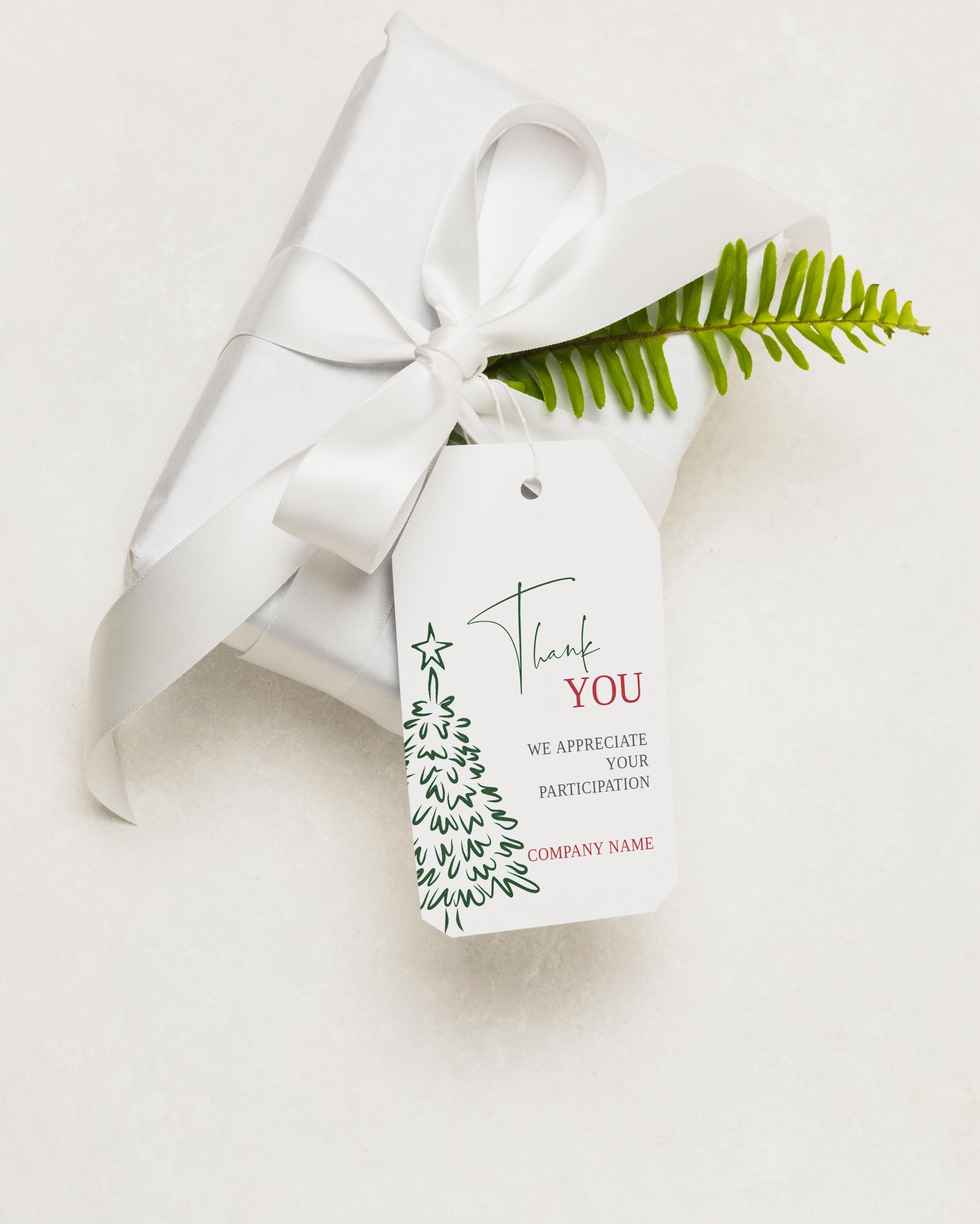 Corporate Christmas Favor Tag Template, Editable Holiday Gift Tag ...