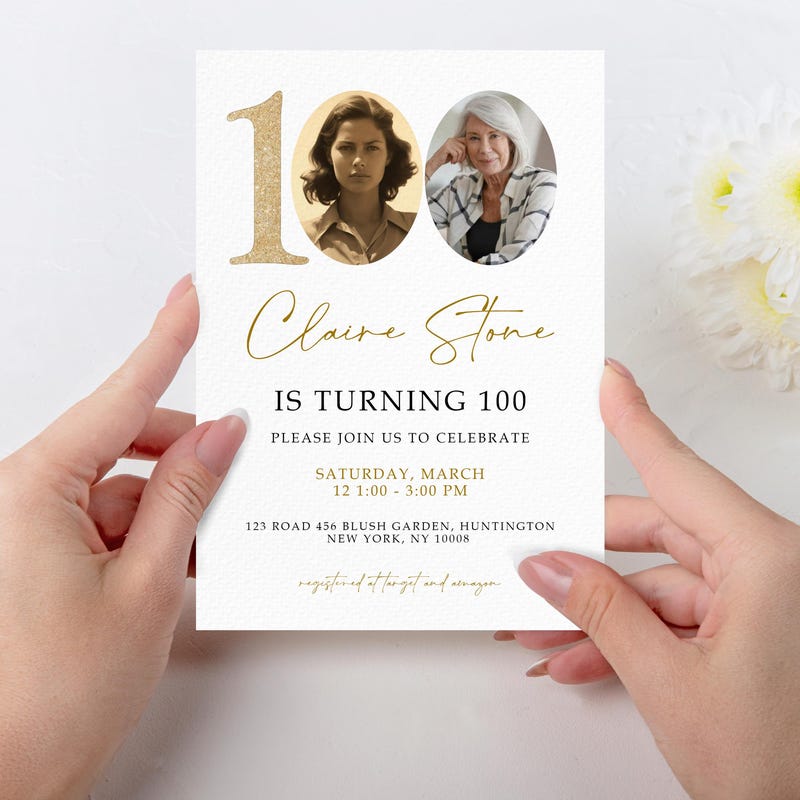 100th Birthday Invitations - Etsy