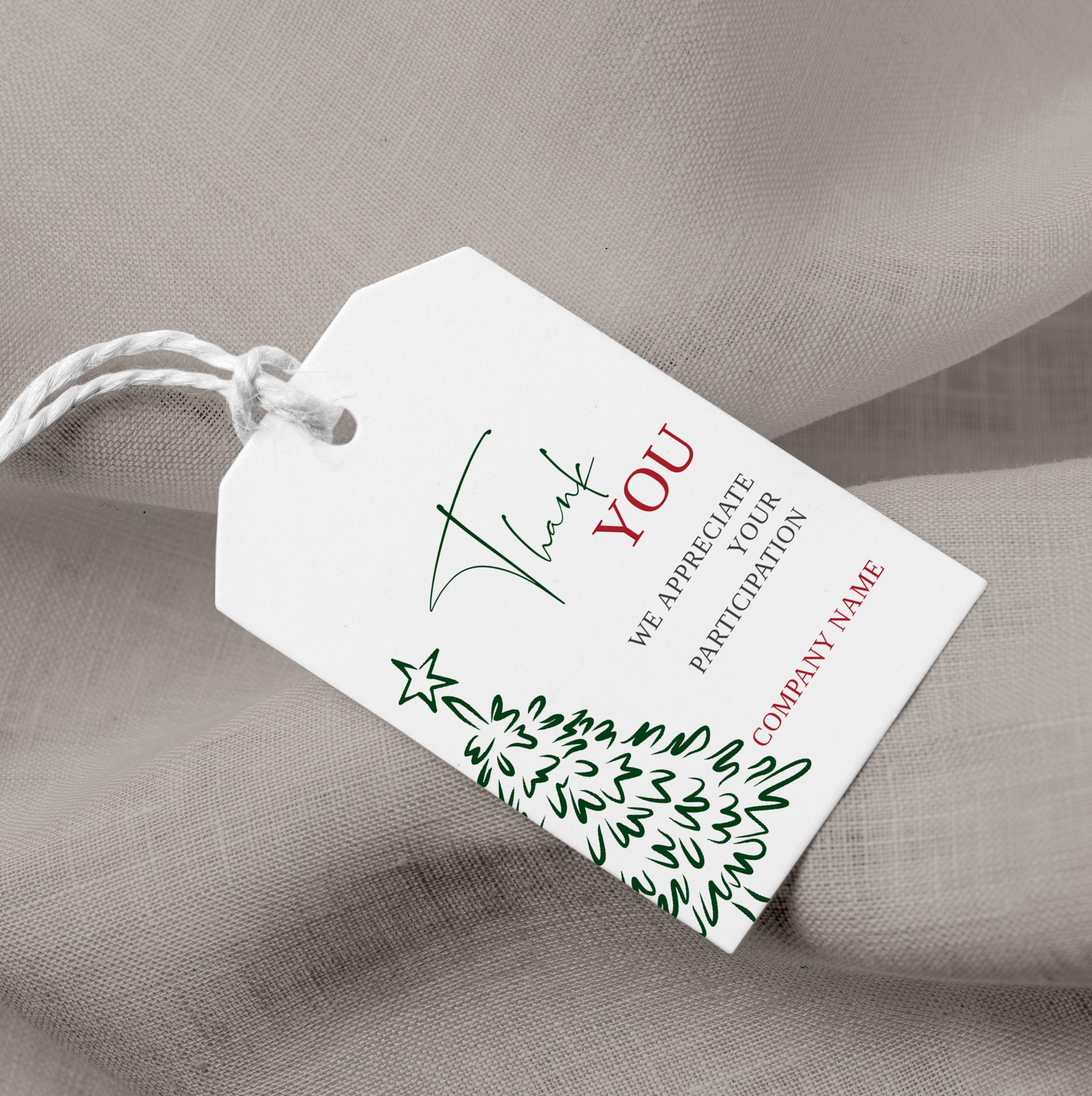 Corporate Christmas Favor Tag Template, Editable Holiday Gift Tag ...