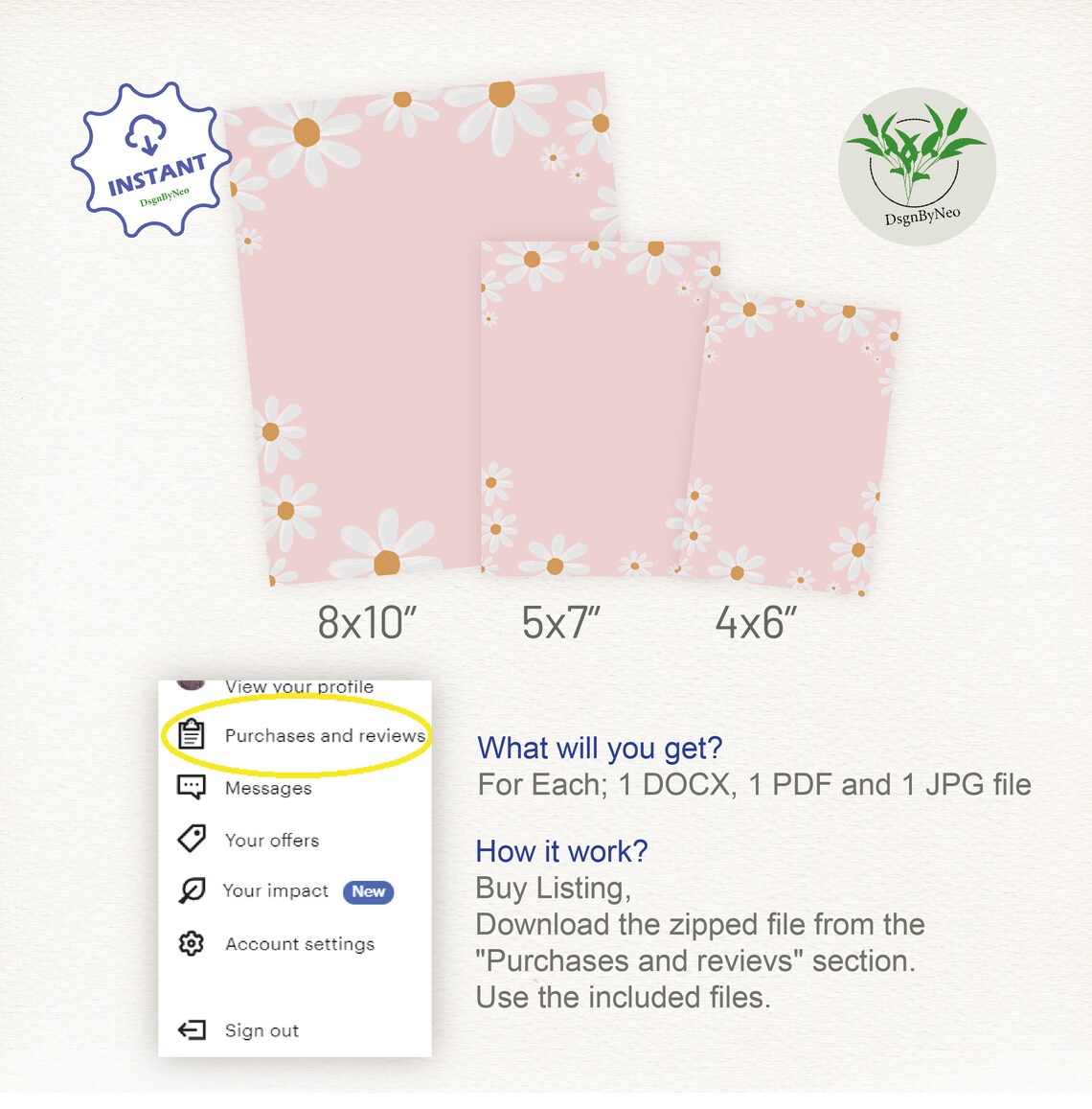 Editable Blank Daisy Template Daisy Custom Sign Daisy - Etsy